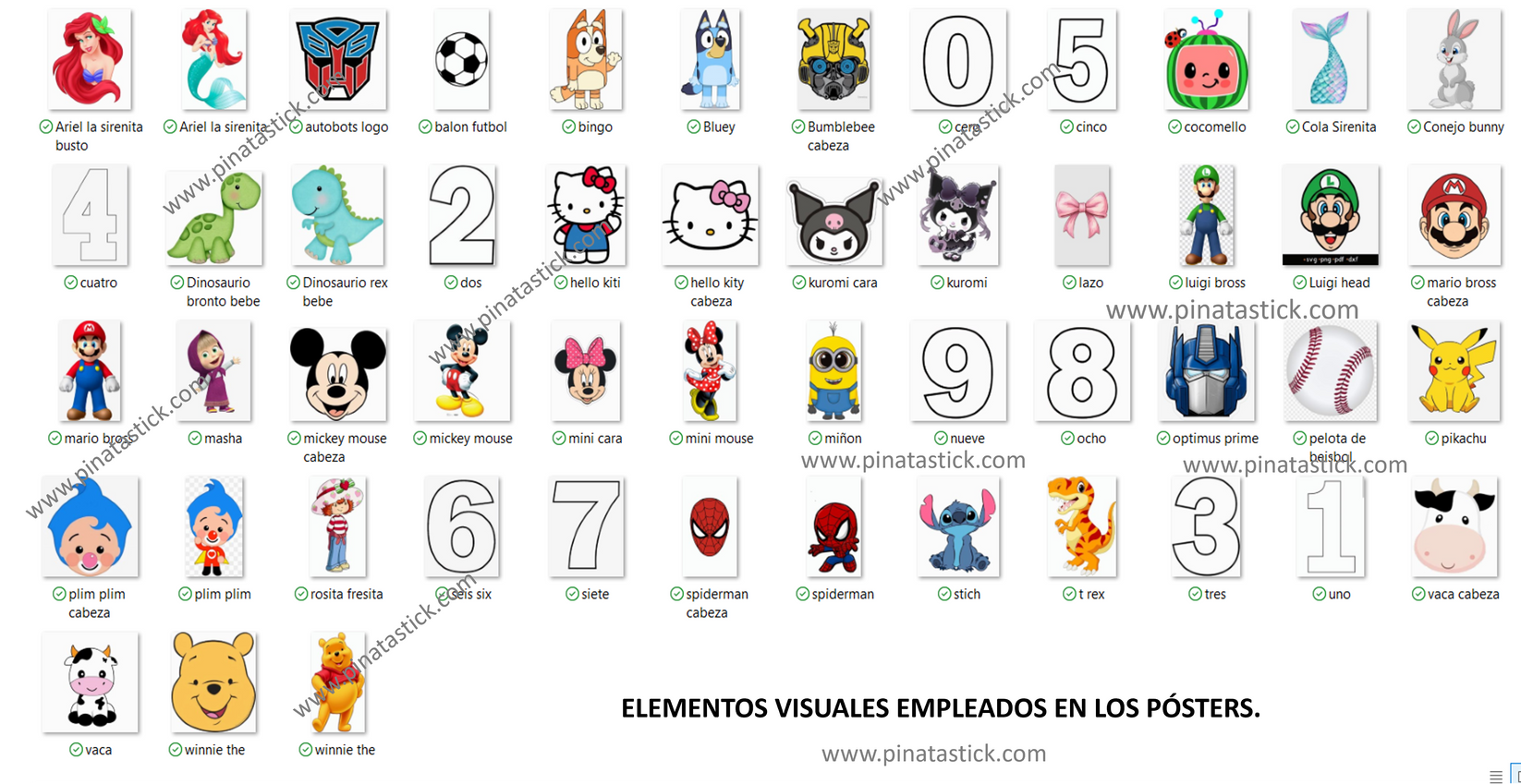 Paquete de 50 Moldes para Piñatas | 50 Piñata Templates Bundle – Piñata ...